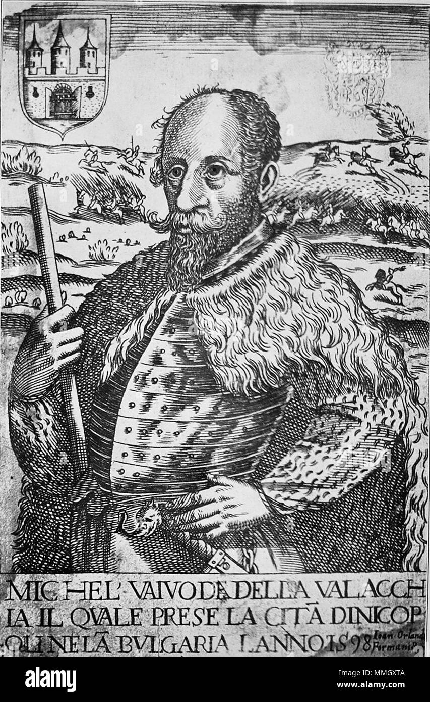 . Mihai Viteazul at Nicopole. Engraving by Ioan Orlandi from Rome ...