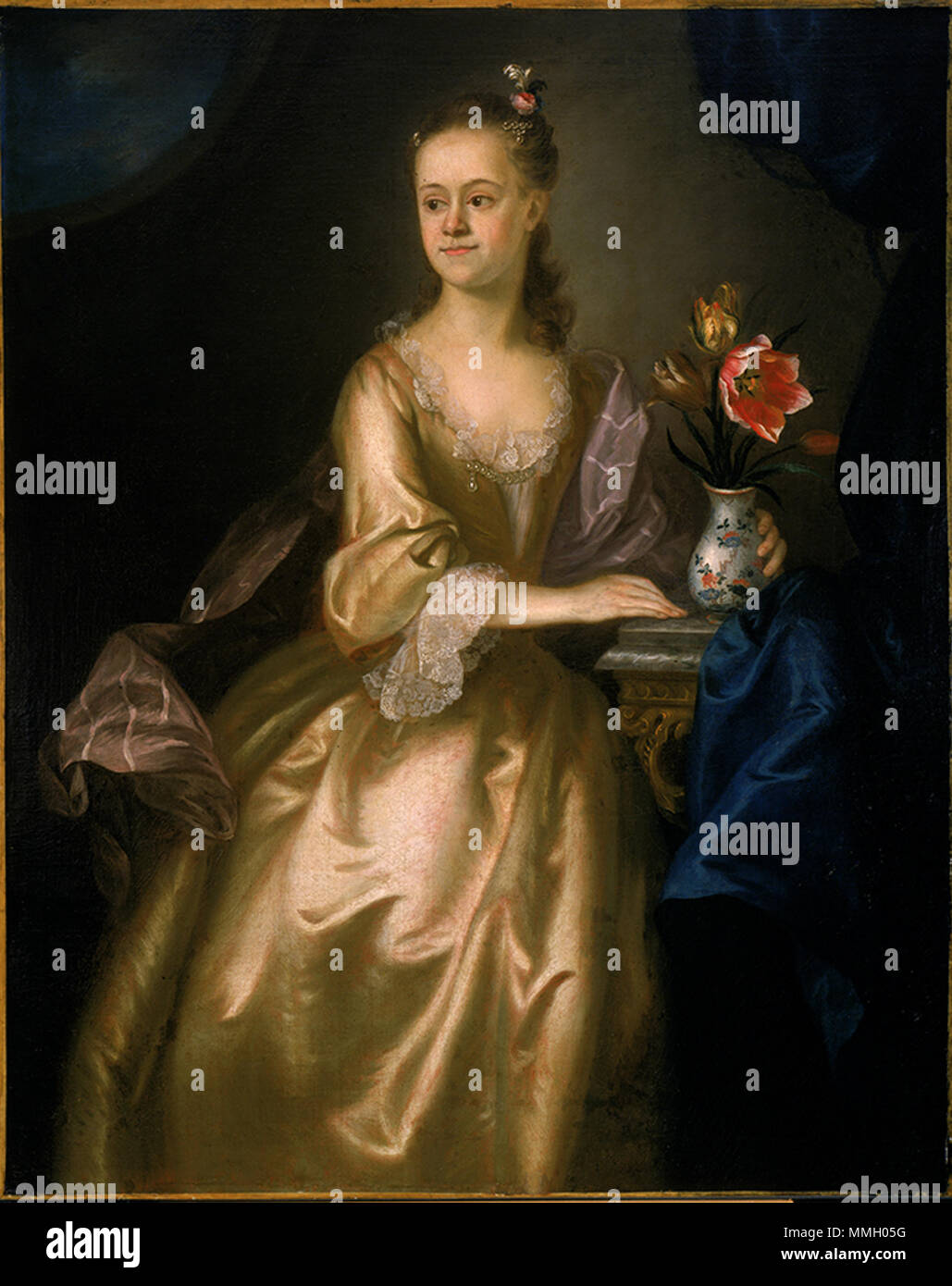 . English: Portrait of Ann Phillips by Joseph Blackburn . 1755. Ann ...
