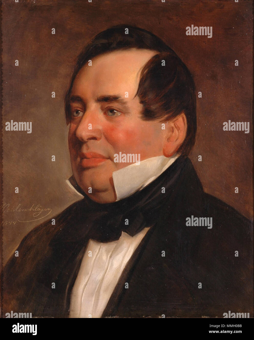 Portrait of the Danish poet Adam Gottlob Oehlenschlaeger. 1844 ...