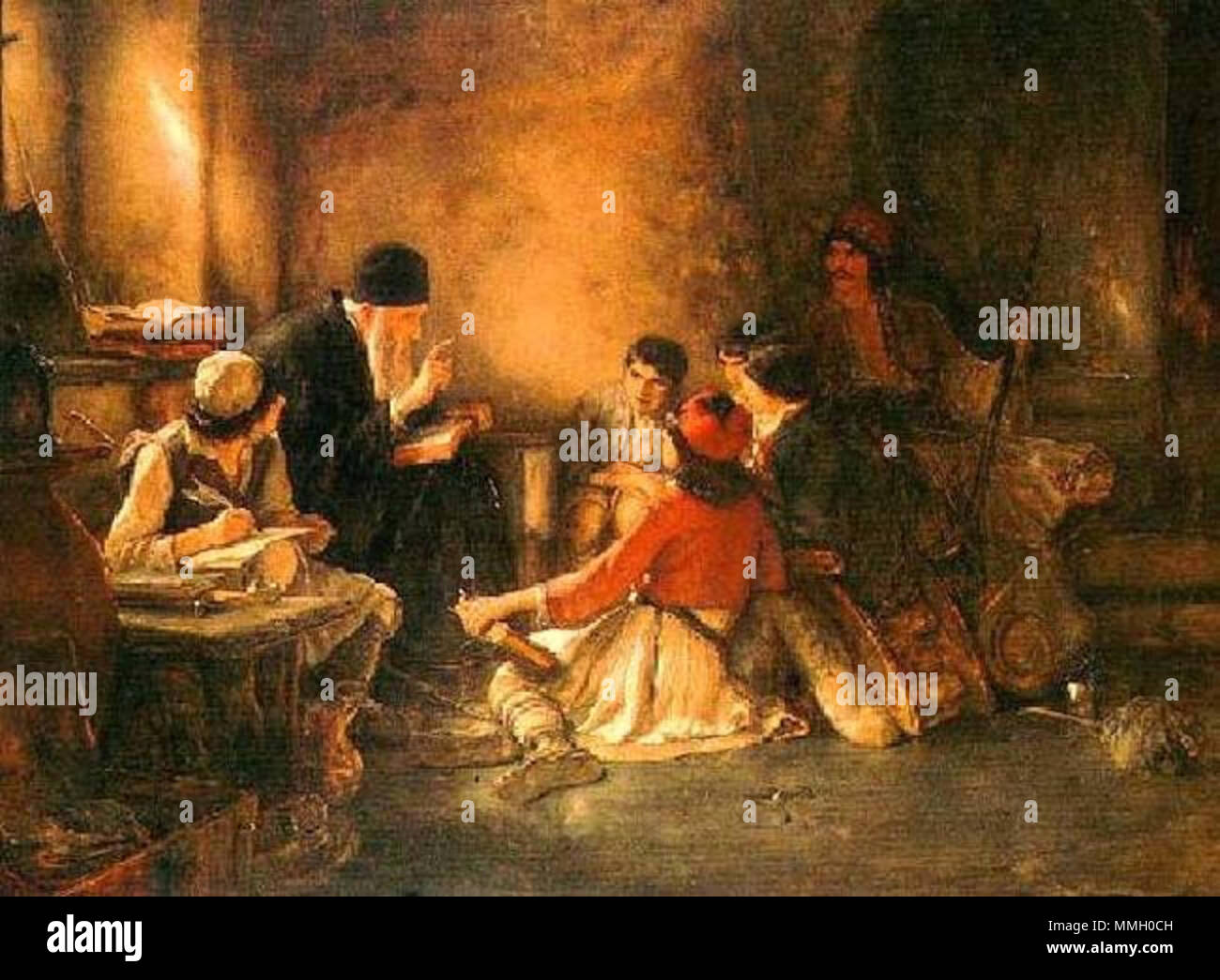 English: The underground school . between 1885 and 1886. Gizis