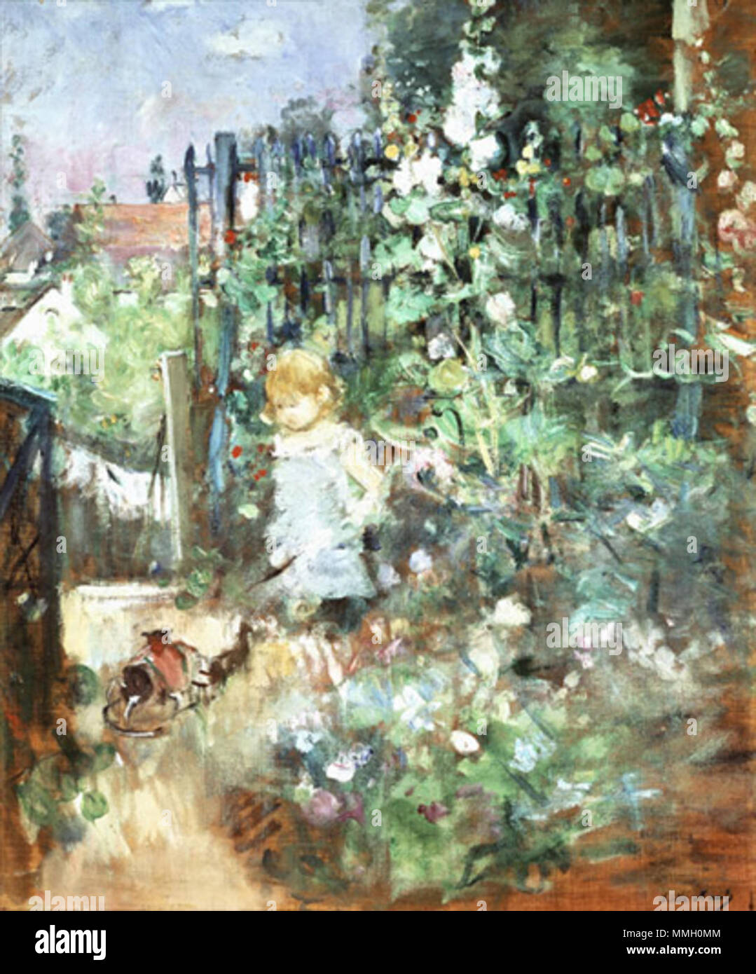 Français : Enfant dans les roses trémières Deutsch: Kind zwischen ...