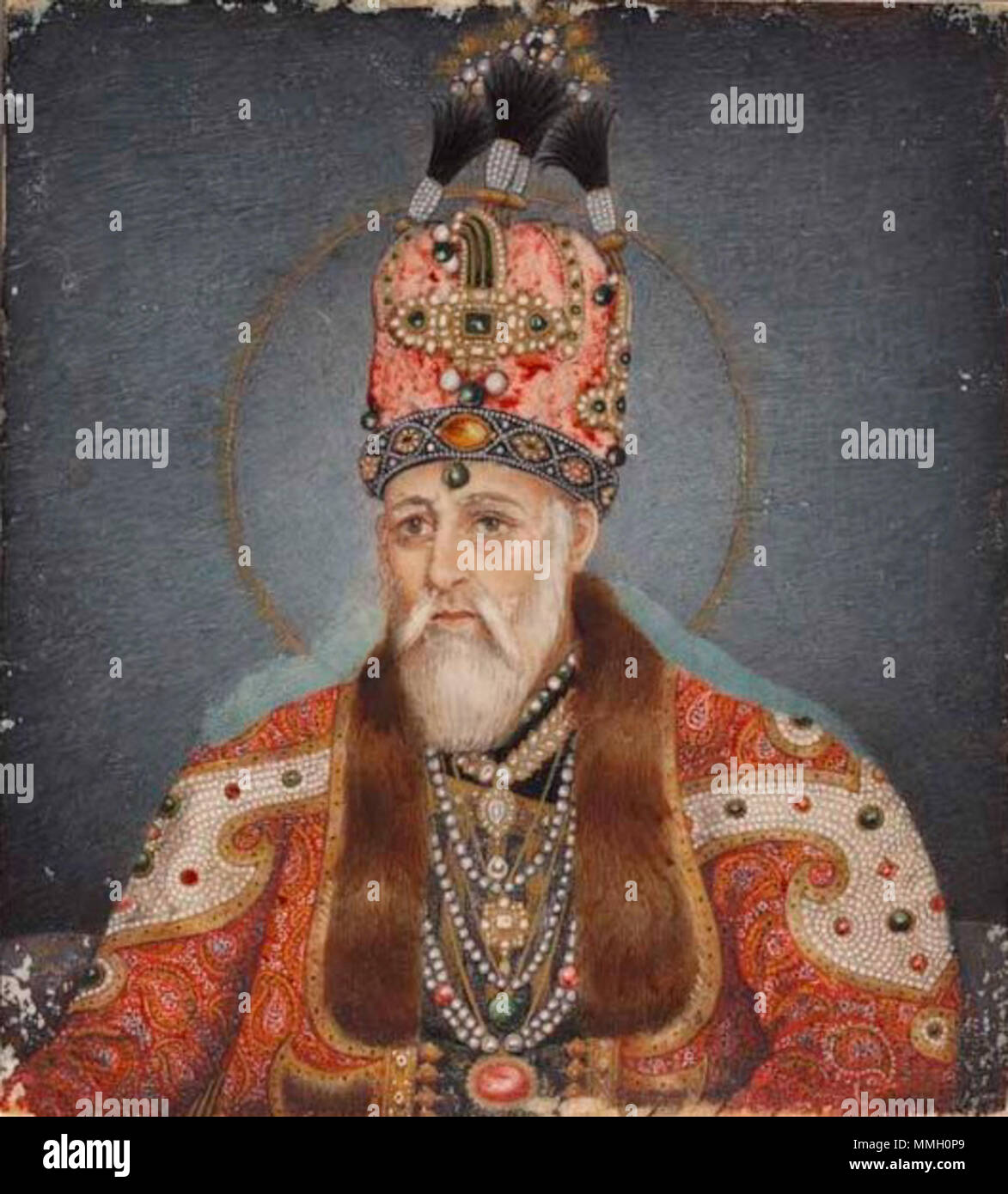 . English: Portrait painting of Akbar II. C:Scratchpad 422 Circle of ...