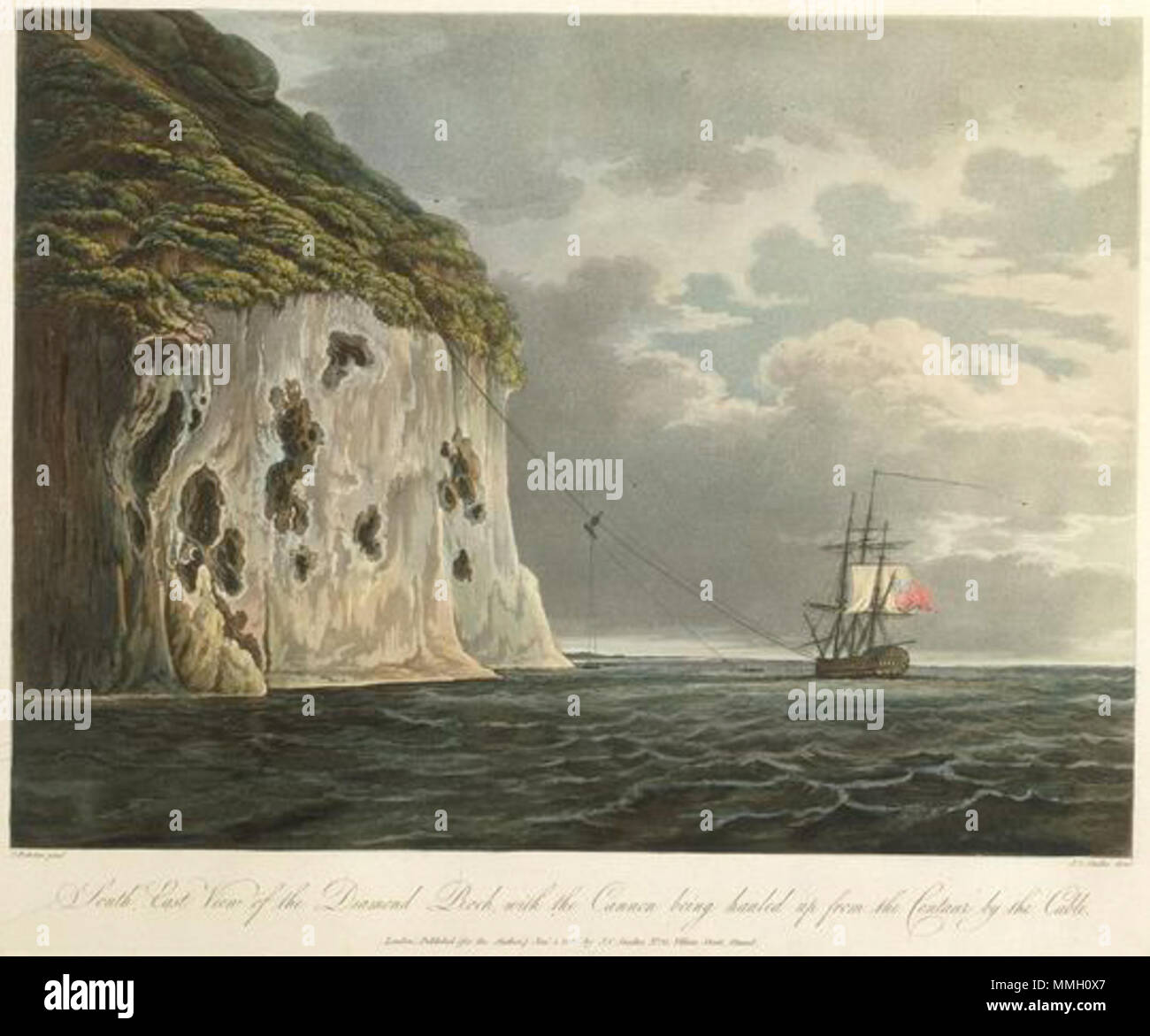 . English: Picturesque Views of the Diamond Rock... South East View of ...
