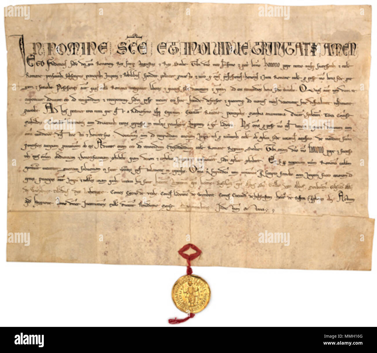 . English: Frederick II, King of Sicily, swears an oath to Pope ...