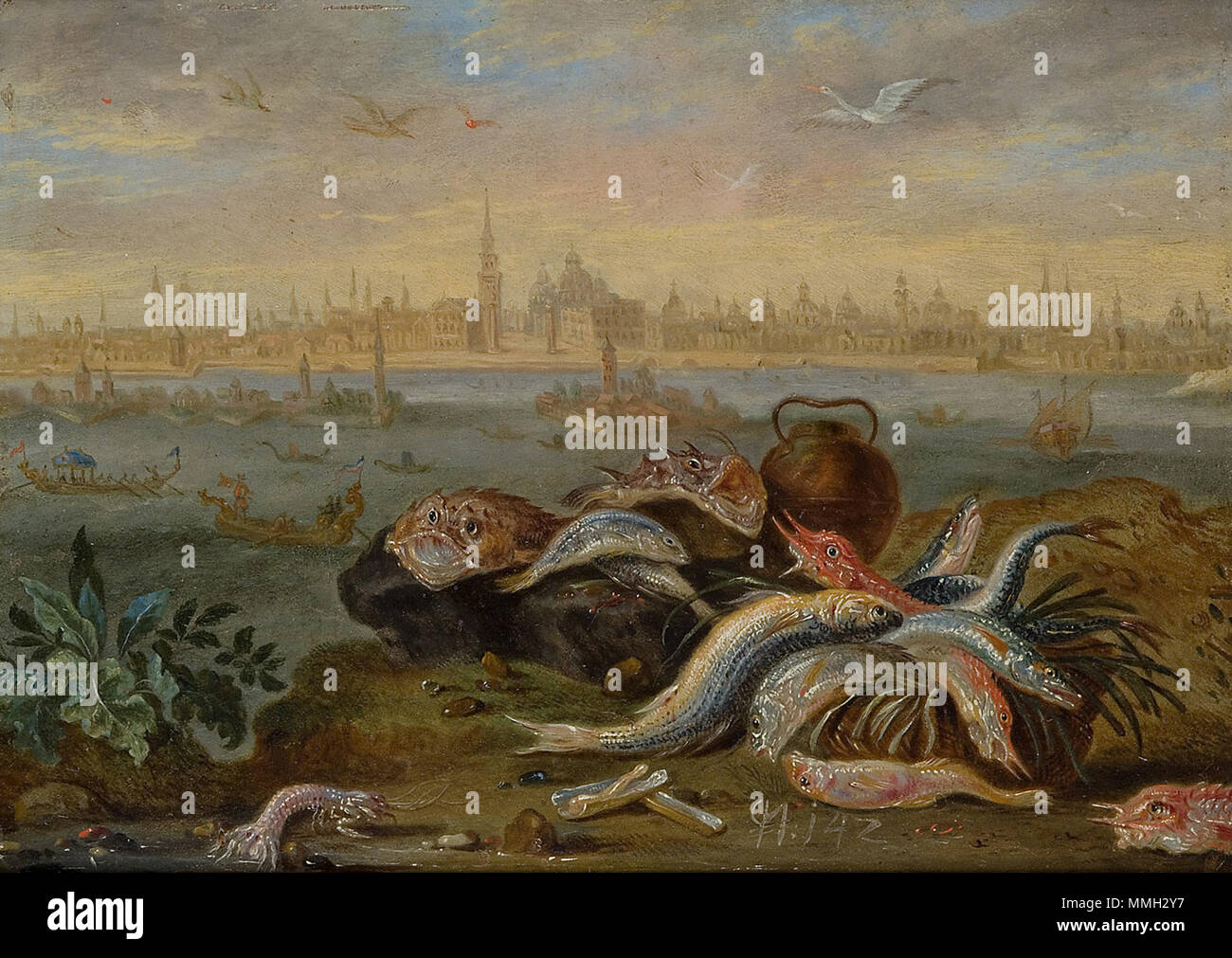 English: Views from the four worlds with scenes of animals: Venice ...