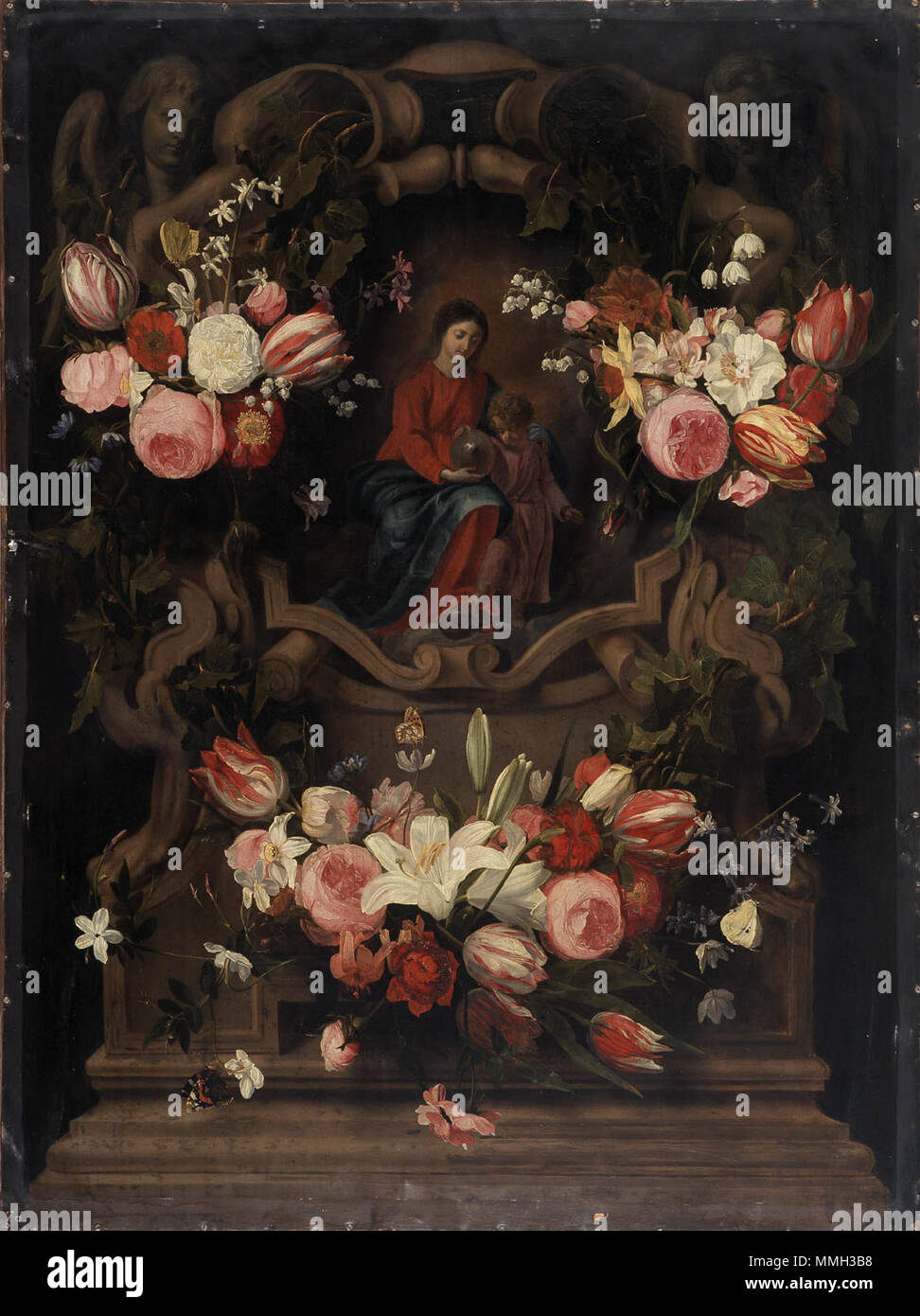 Daniël Seghers, Erasmus Quellinus II - Flower garland with Immaculate ...