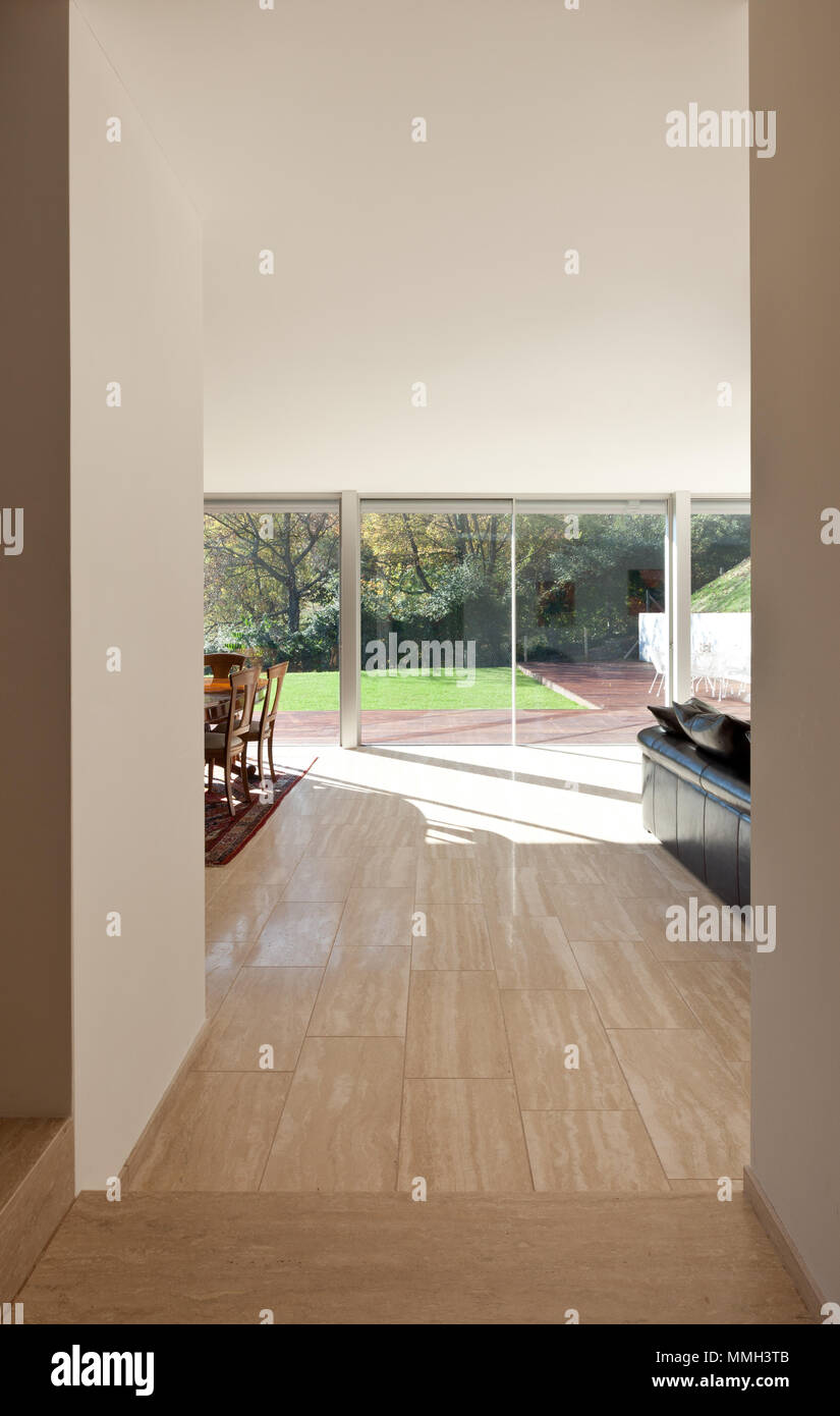 modern house interior, view from entry Stock Photo - Alamy