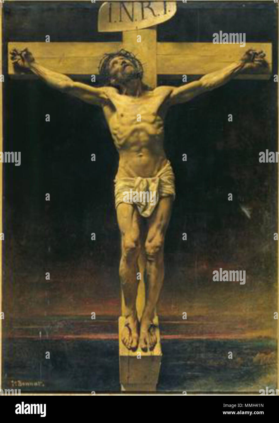 English: Christ Crucifixion . circa 1880. Bonnat Crucifixion Stock Photo - Alamy