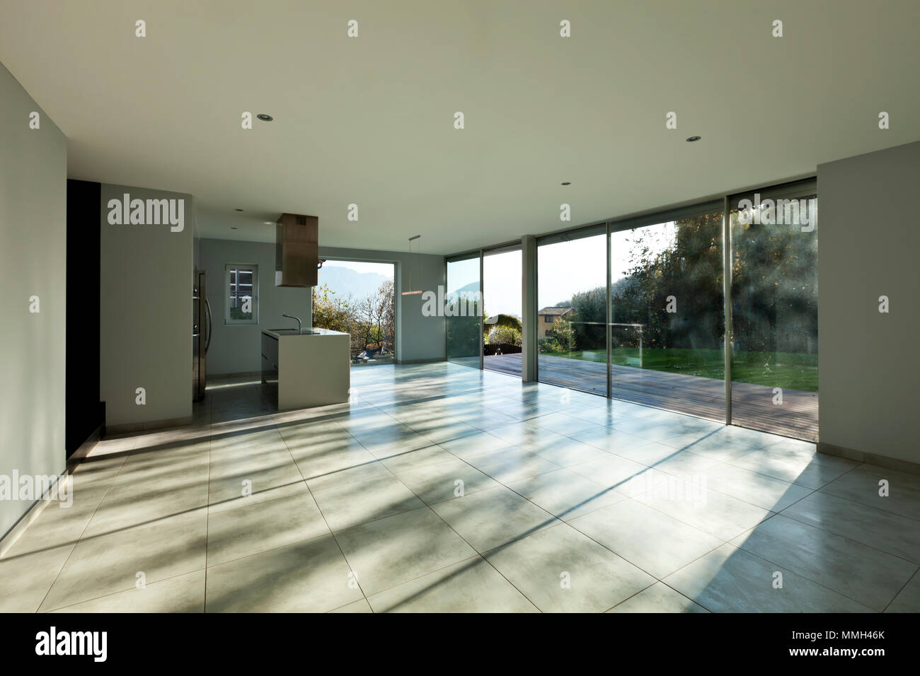 beautiful modern house, view of the kitchen Stock Photo - Alamy