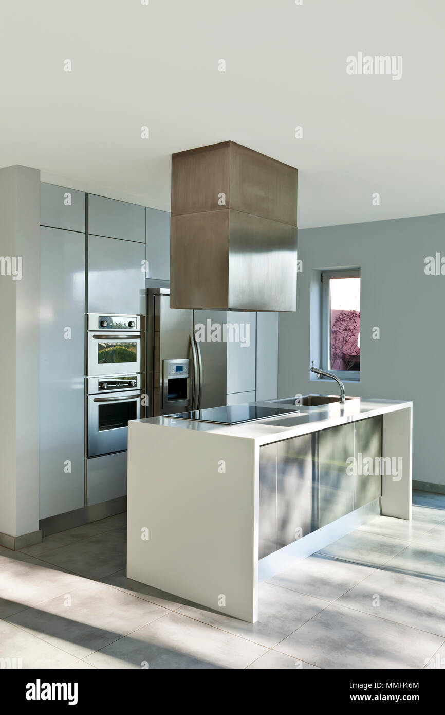beautiful modern house, view of new kitchen Stock Photo - Alamy