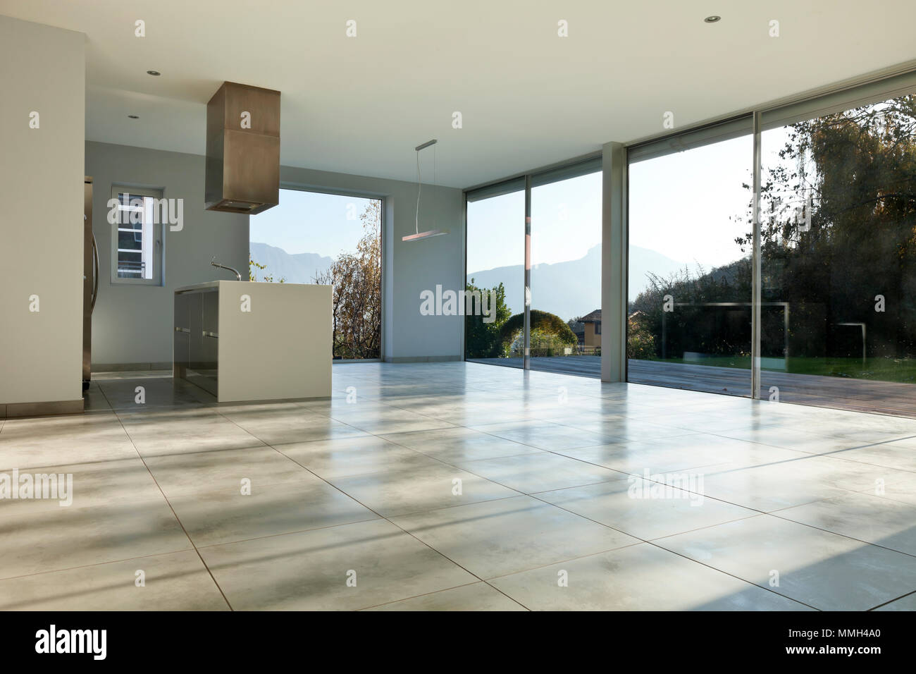 beautiful modern house, view of kitchen Stock Photo - Alamy