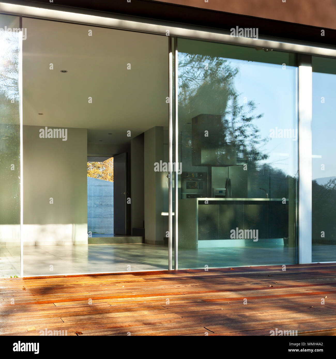 beautiful modern house, view of the interior from the patio Stock Photo ...
