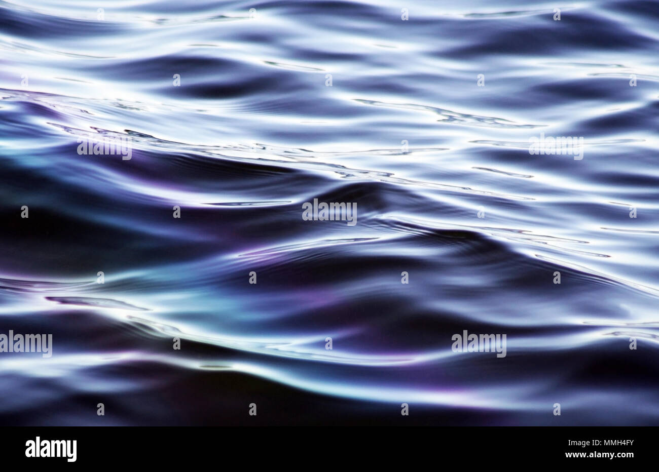 Soft ripples moving along the surface of beautiful blue waters Stock ...