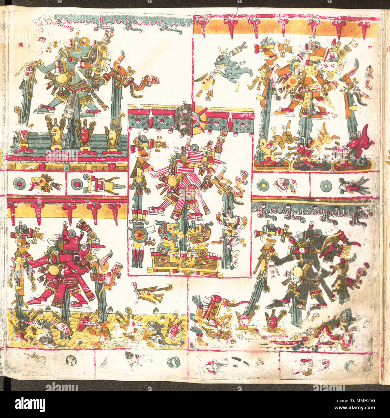 . Page 27 of the Codex Borgia. . Pre-Columbian. Unknown Codex Borgia ...