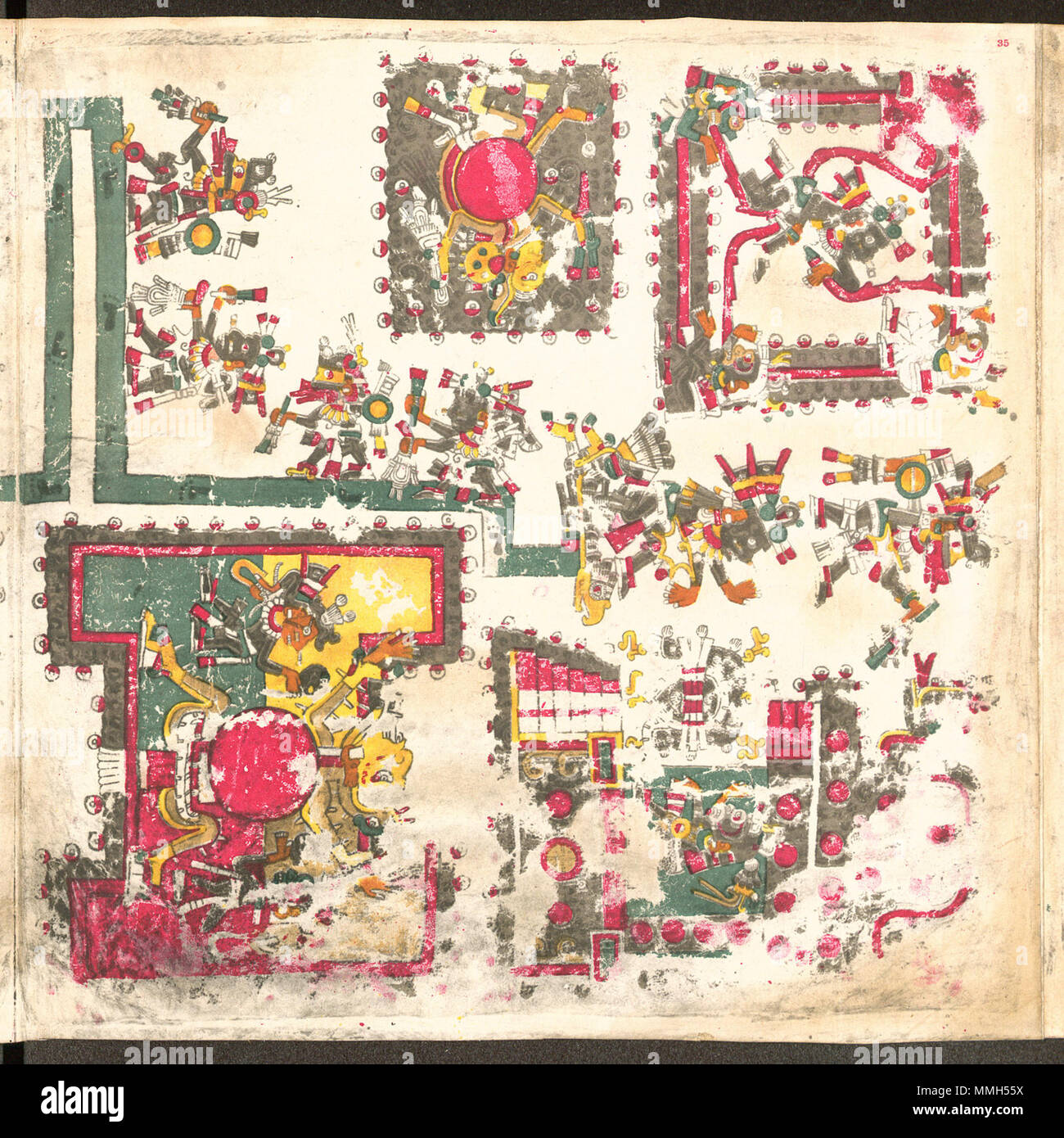 . Page 35 of the Codex Borgia. . Pre-Columbian. Unknown Codex Borgia ...