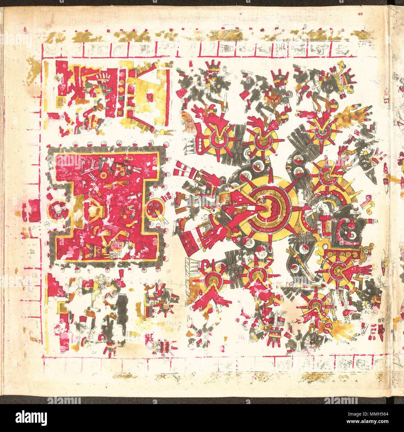 . Page 40 of the Codex Borgia. . Pre-Columbian. Unknown Codex Borgia ...