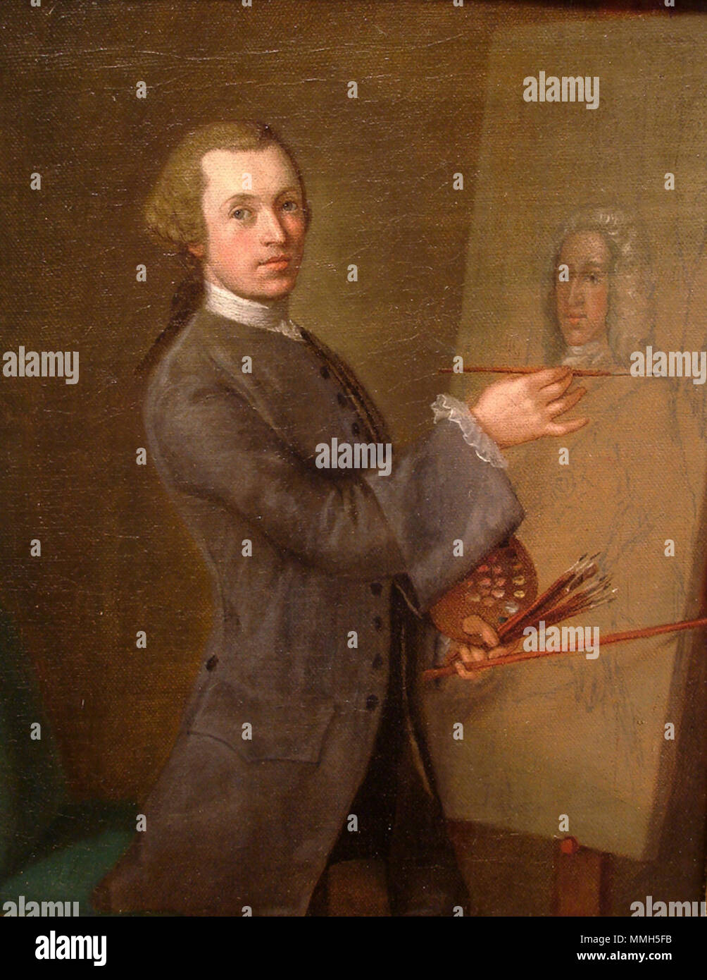 Self-Portrait, with a Portrait of the Old Pretender 1749. 1749. Cosmo ...
