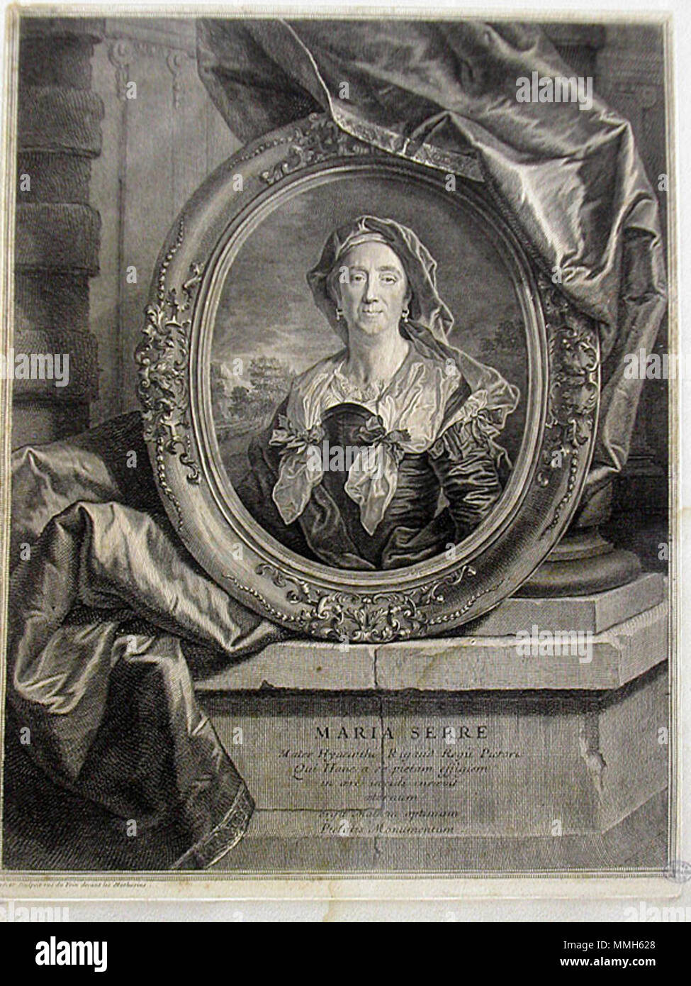 . Français : Portrait de Maria Serra . after 1695. Rigaud Serre Stock ...