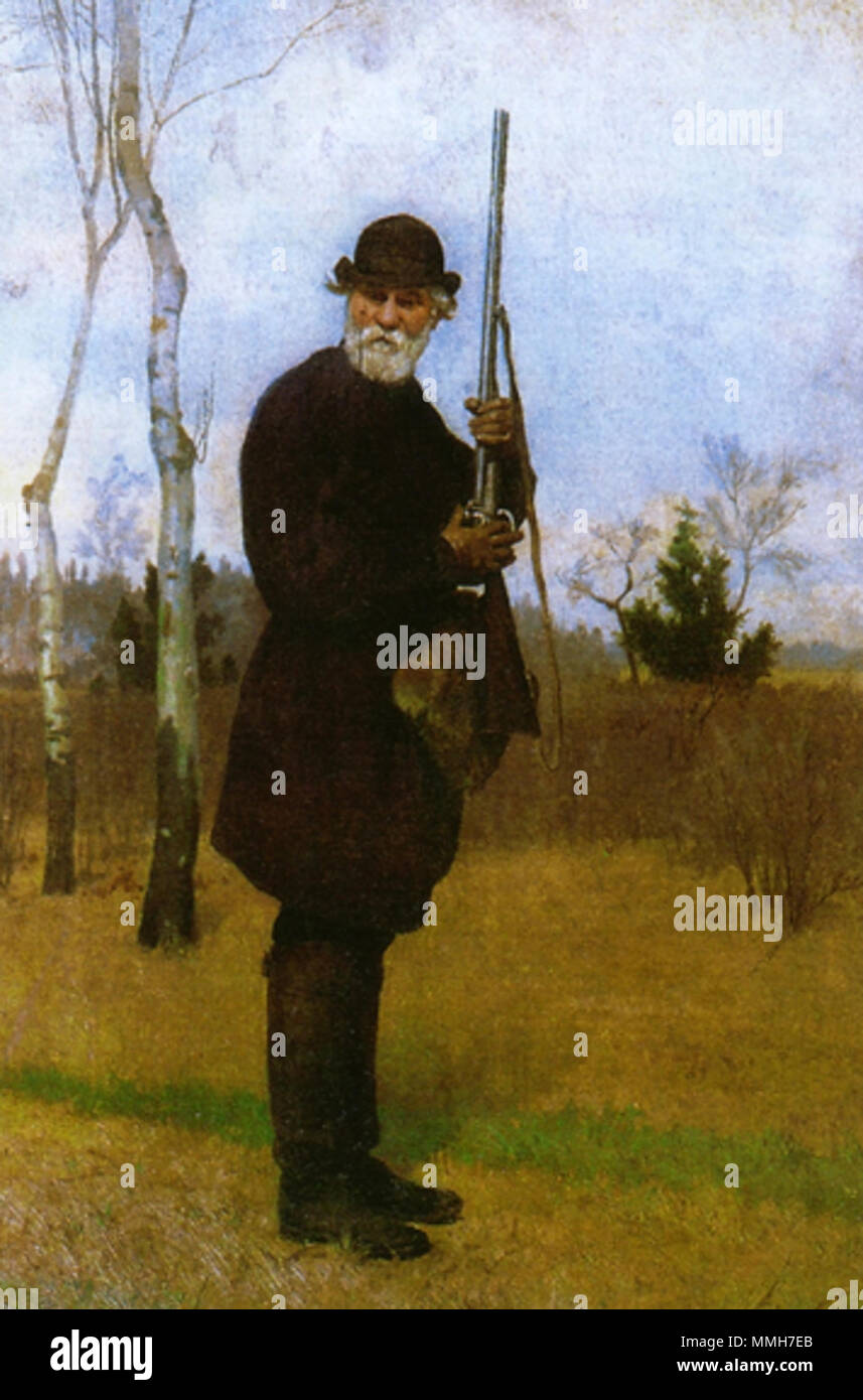 Russian: «?. ?. ???????? ?? ?????» Ivan Turgenev hunting. 1879 ...