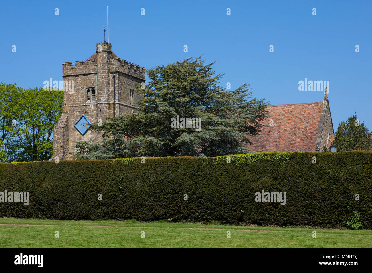 A view of St. Marys Church from the grounds of Battle Abbey in the ...
