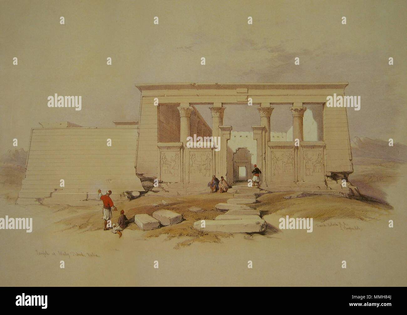 . English: Temple of Wady Dabod, Nubia . 1838. David Roberts Temple ...