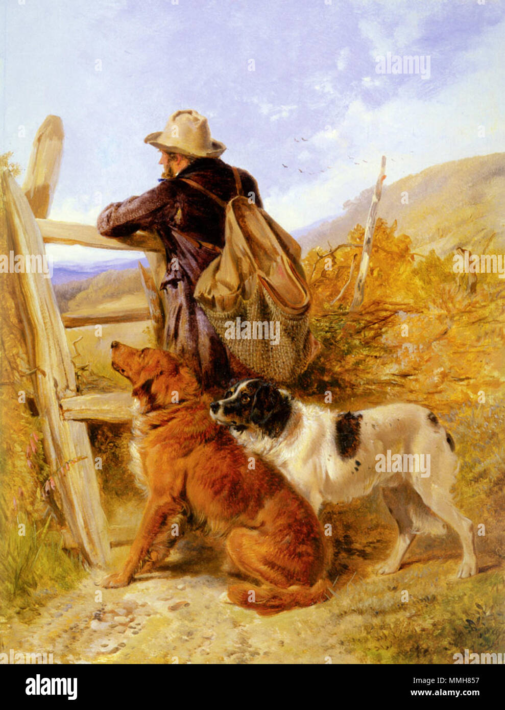 The Gamekeeper. 19th century. Ansdell Richard The Gamekeeper Stock ...