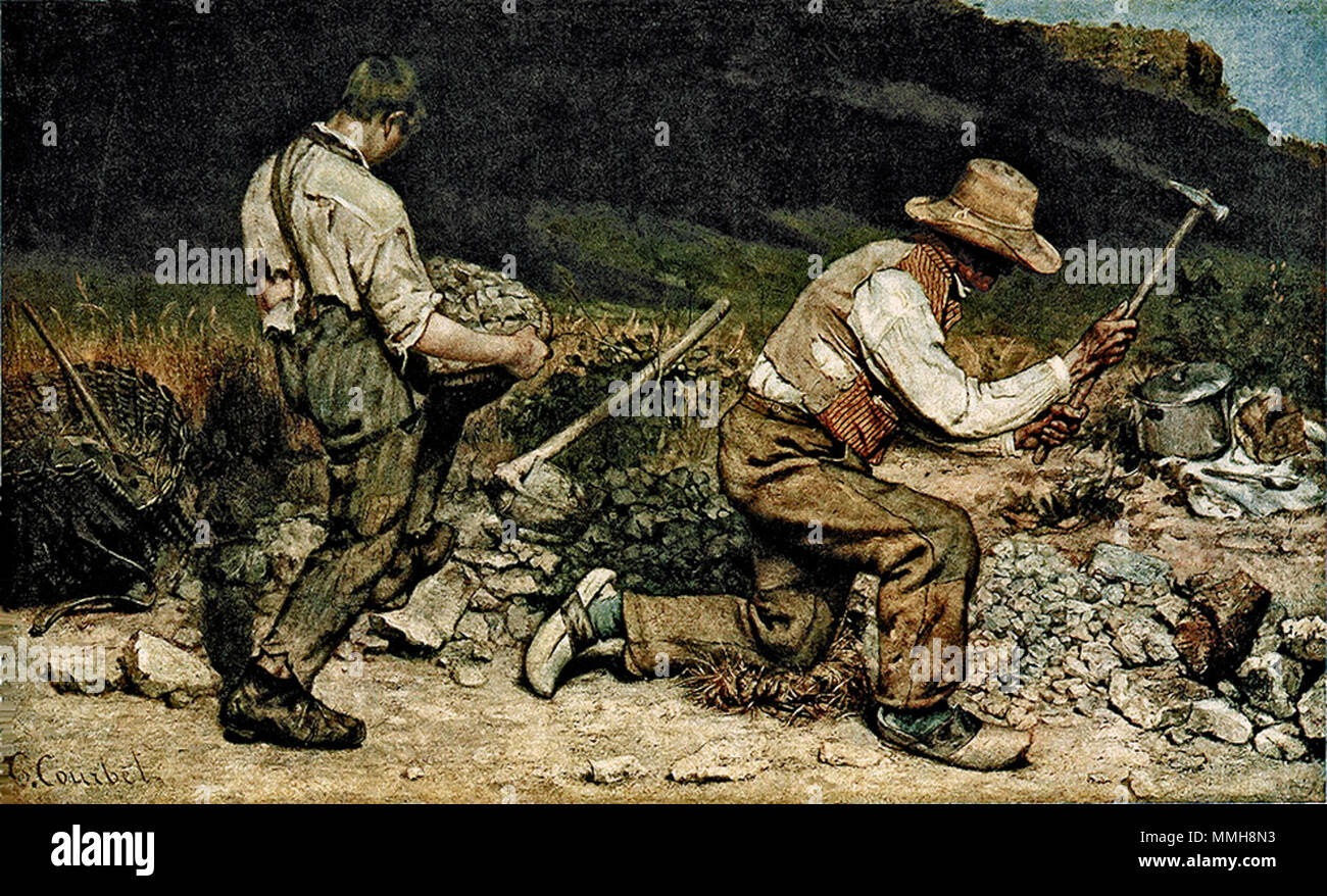 The Stone Breakers. 1849. Die Steineklopfer Stock Photo - Alamy