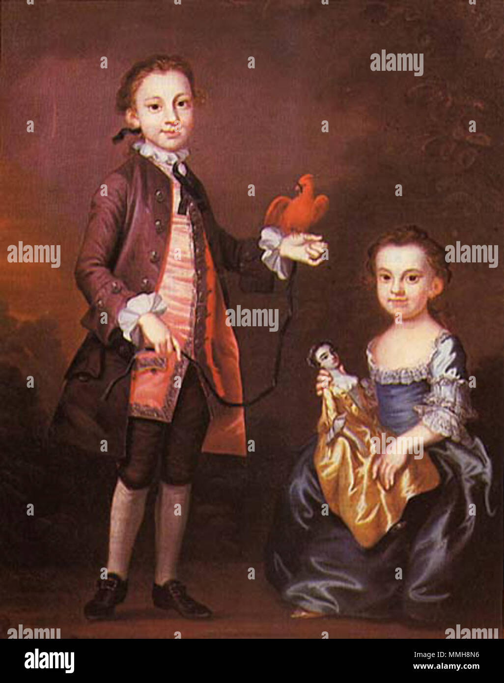 . English: Portrait of Mann Page (1749–1803) and his sister Elizabeth ...