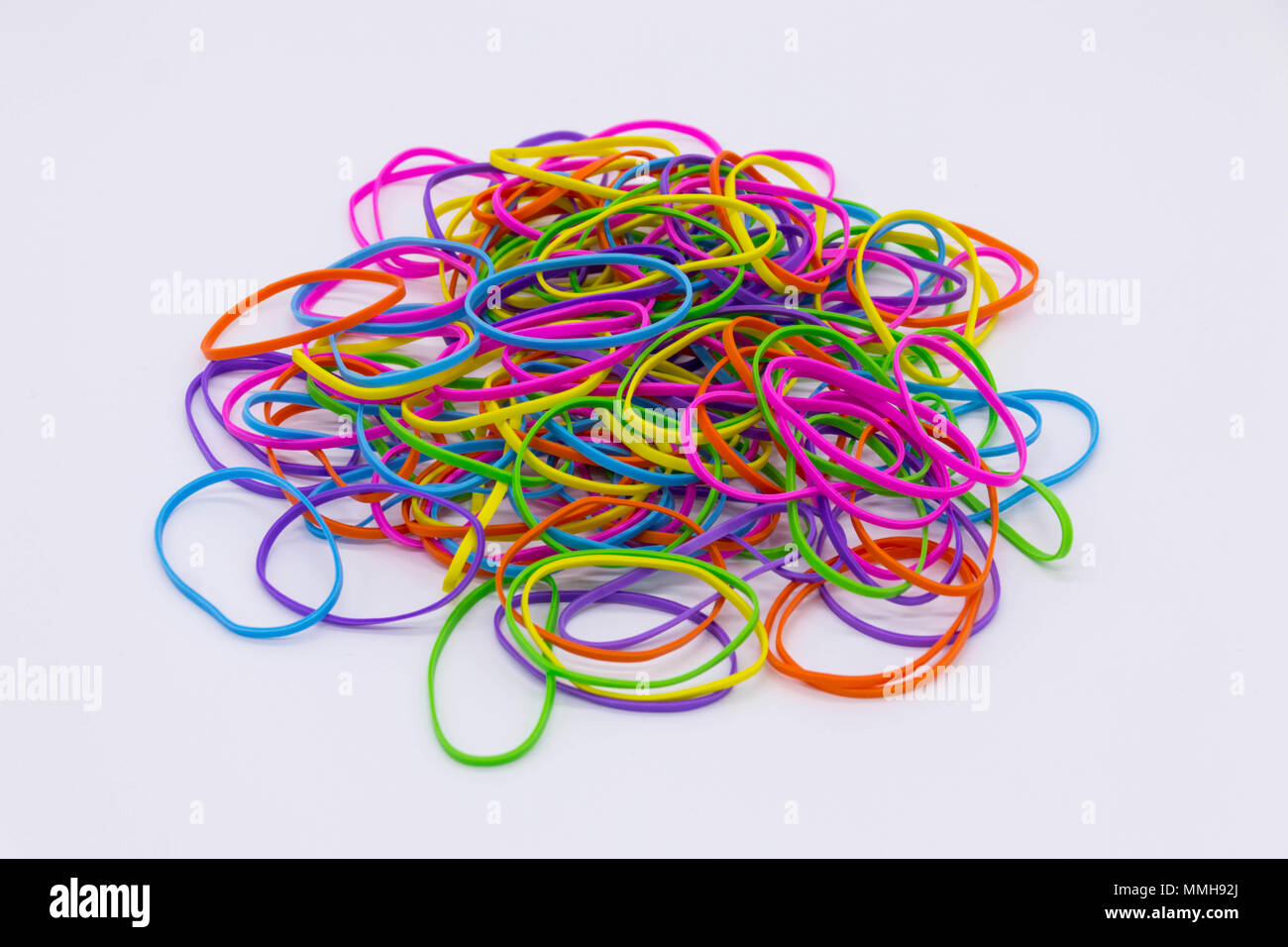 Colorful neon elastic / rubber bands Stock Photo - Alamy