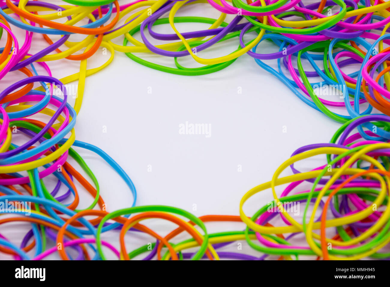 Colorful neon elastic / rubber bands Stock Photo - Alamy