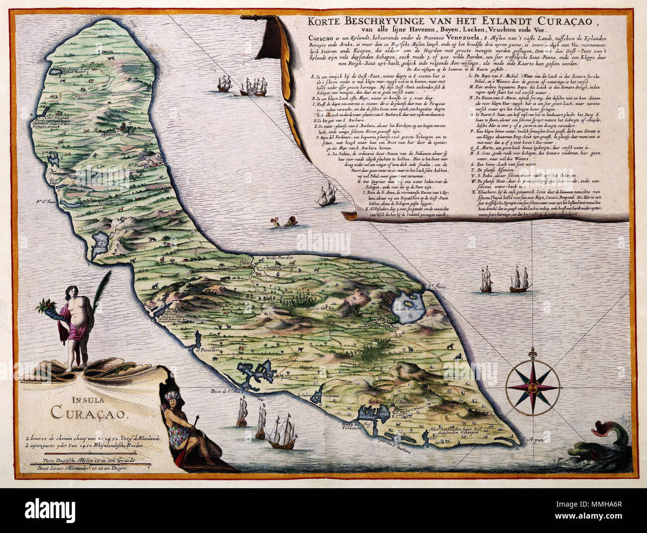 . Nederlands: Het eiland Curacao werd in 1634 door de Nederlanders op ...