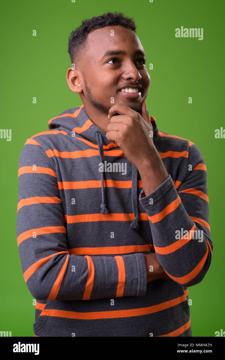 Happy thinking man green screen hi-res stock photography and images - Alamy