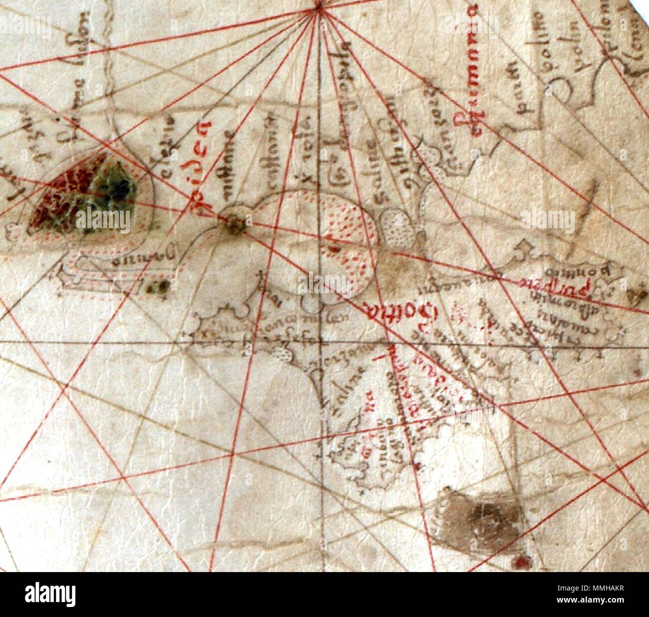 . English: Nautical chart of the Mediterranean area, including Europe ...