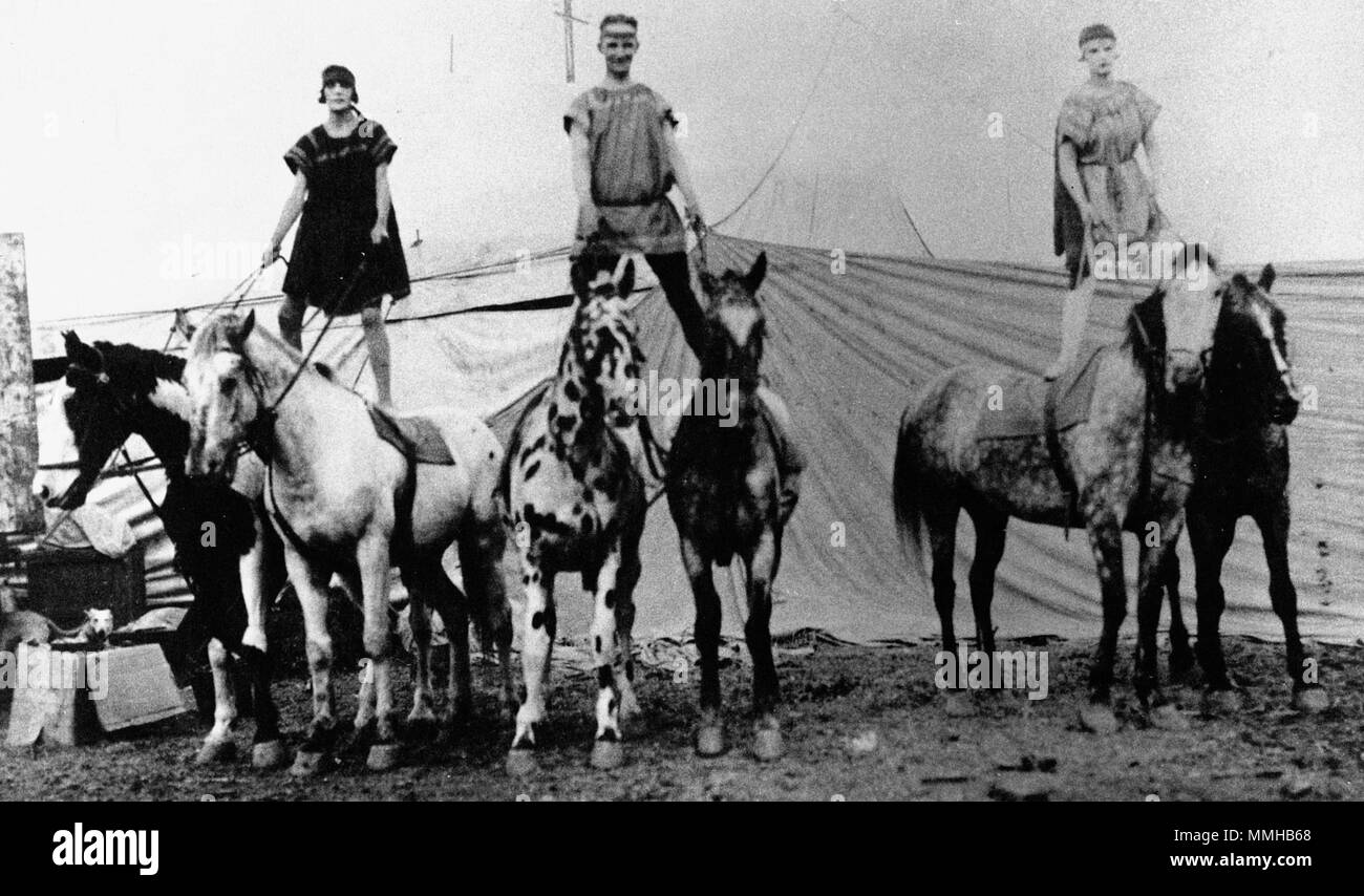. Roman Standing act from the Al G. Barnes Wild Animal Circus, around ...