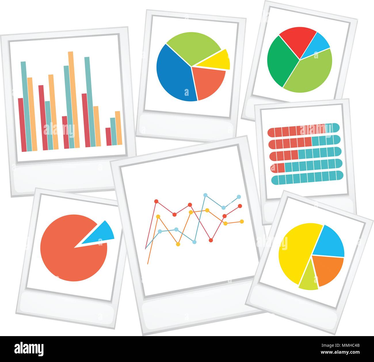Different Type of Graph on White Background illustration Stock Vector ...