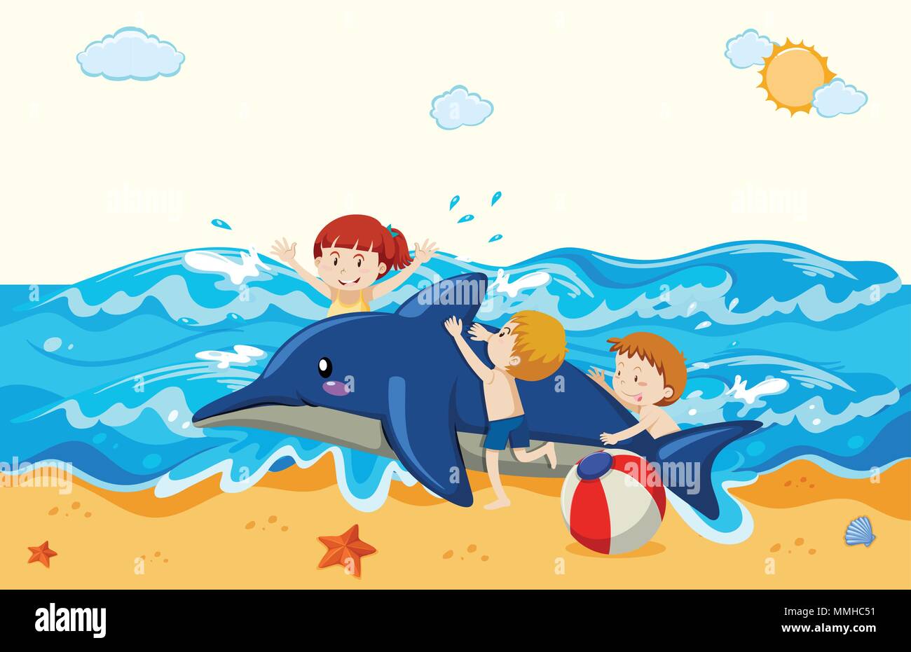 Beach kids holiday Stock Vector Images - Alamy