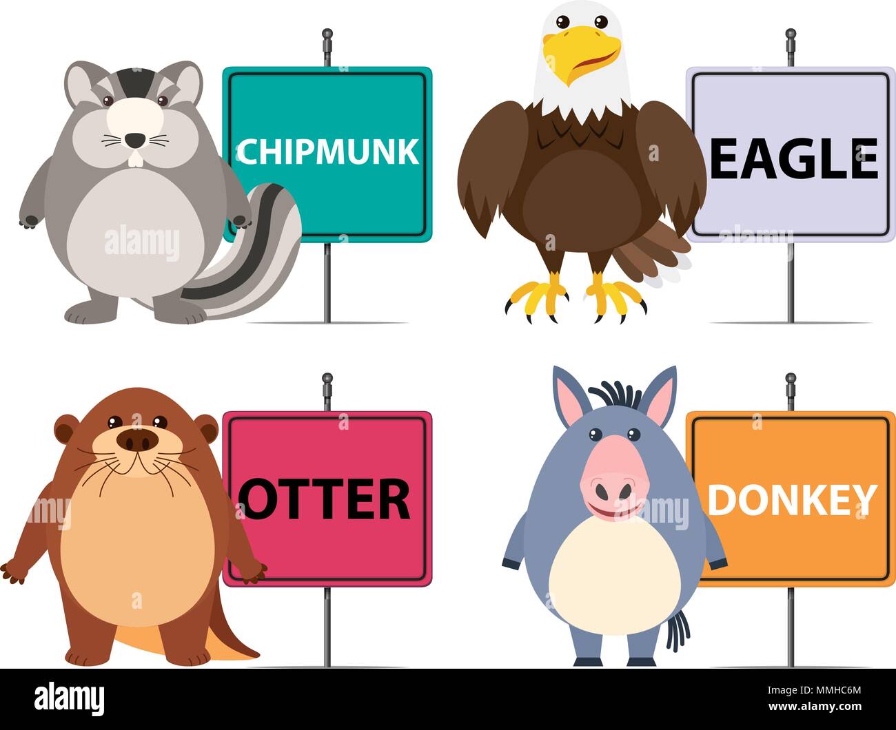 Animal Banners on White Background illustration Stock Vector Image ...
