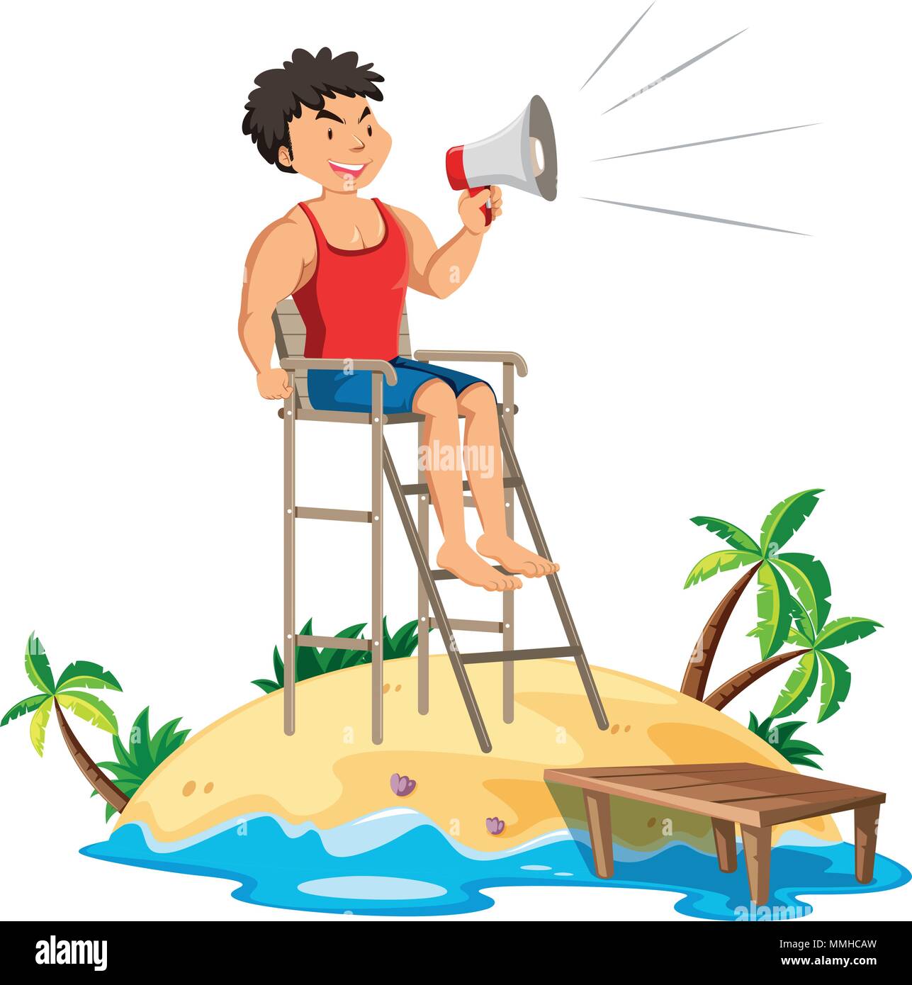 Red lifeguard Stock Vector Images - Alamy