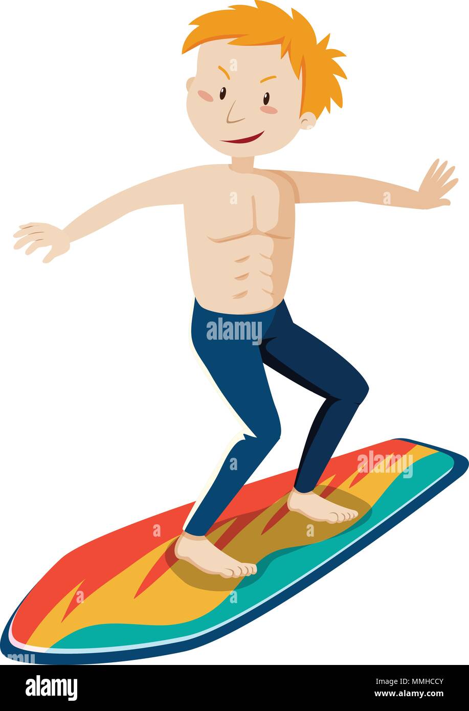 A Surfer on White Background illustration Stock Vector Image & Art - Alamy