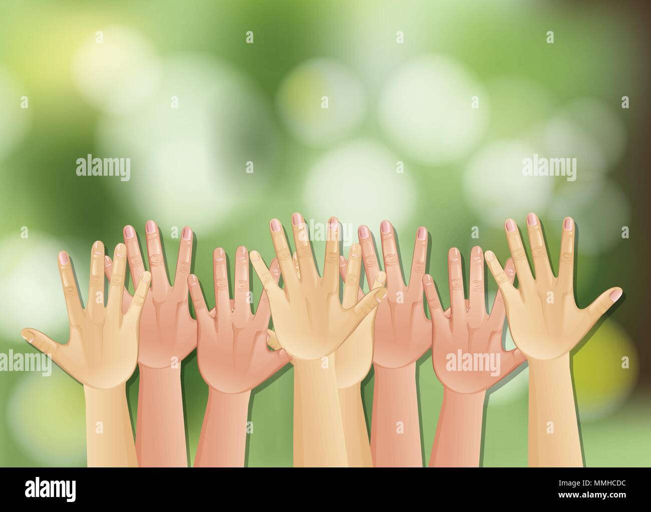 Hands Up Background Image Stock Vector Images - Alamy