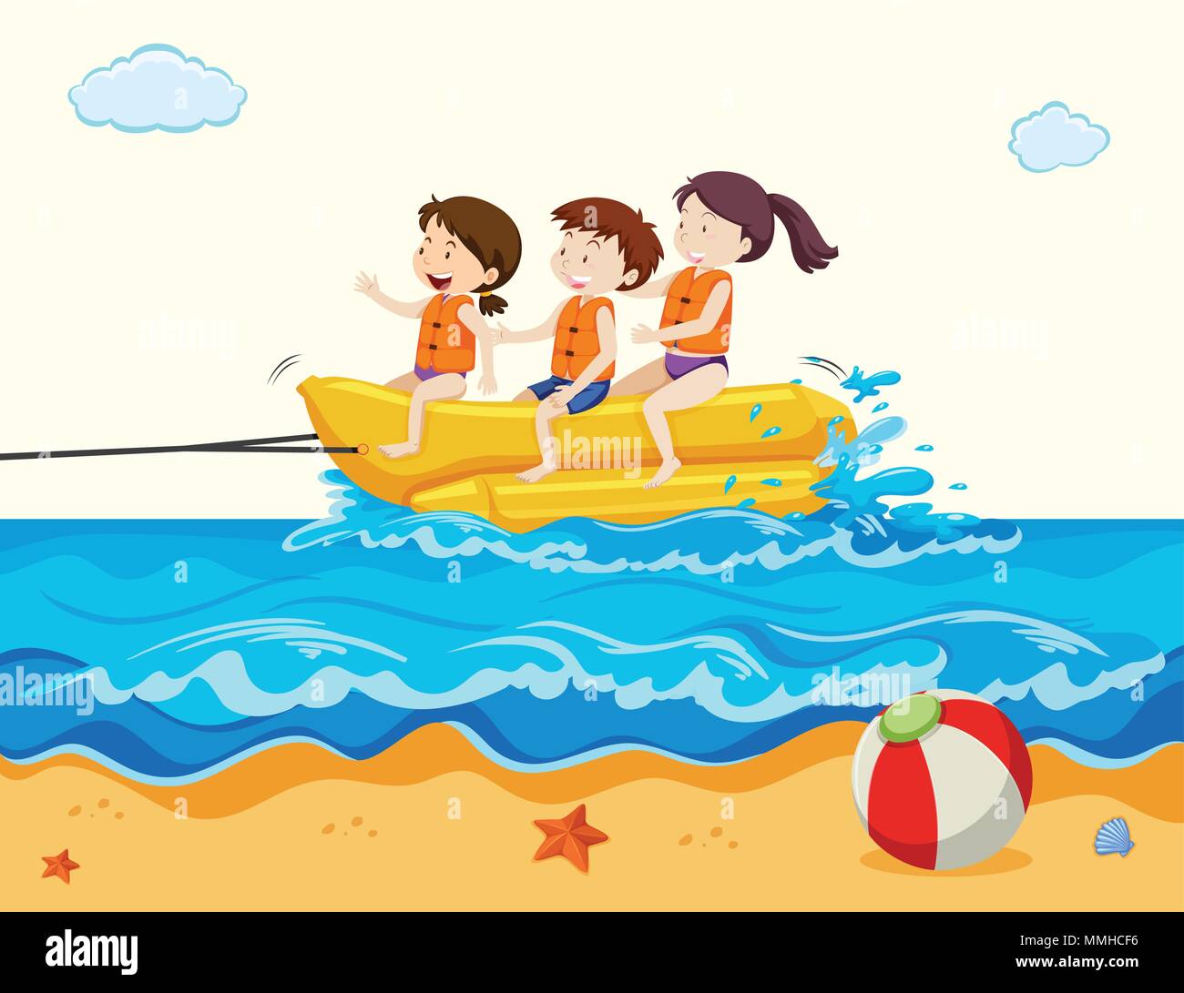 Banana boat vector vectors hi-res stock photography and images - Alamy
