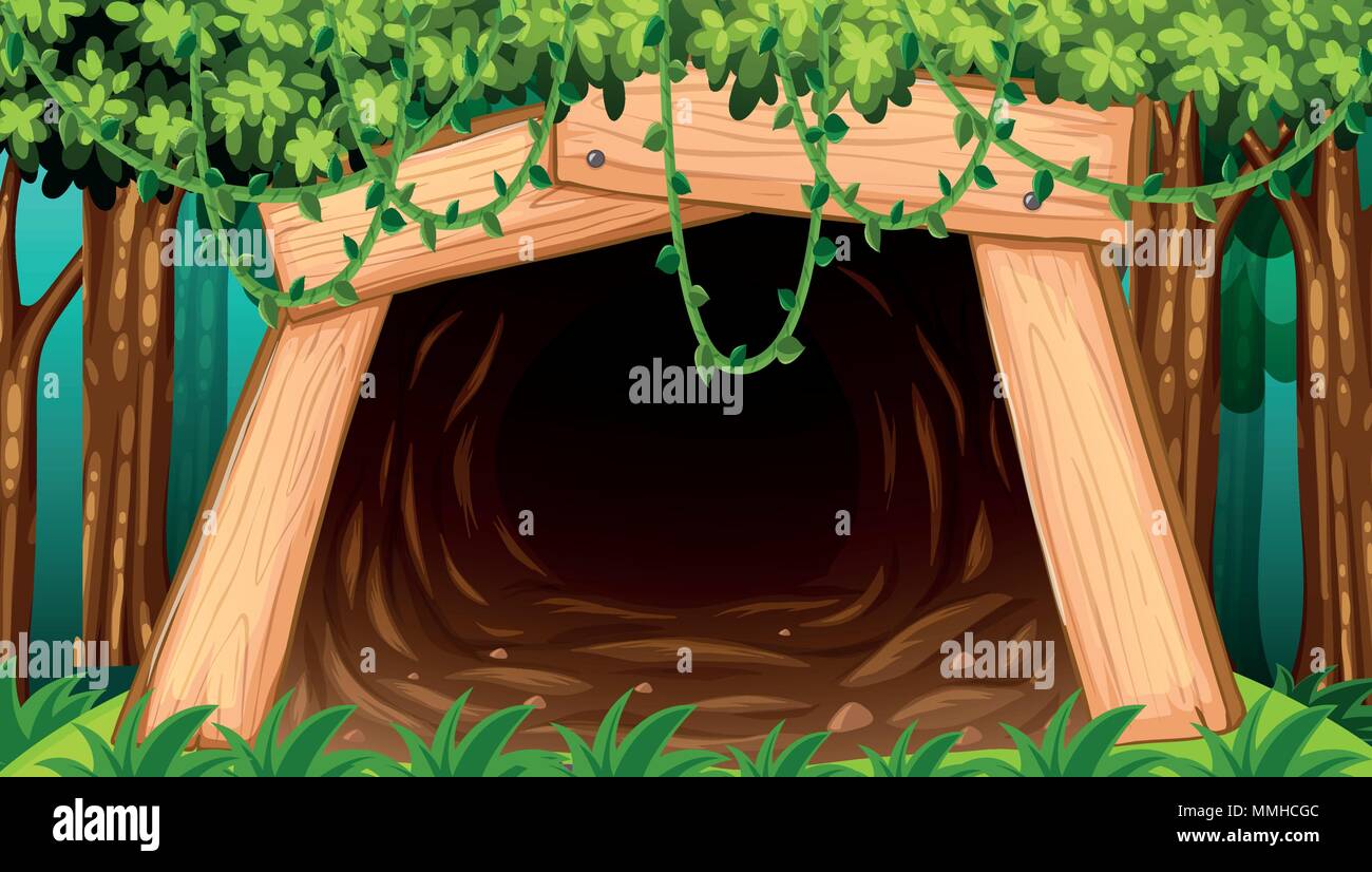 Stone mine entrance Stock Vector Images - Alamy