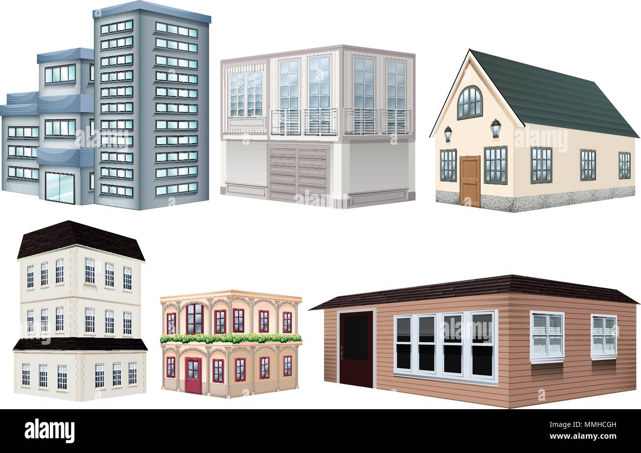 Modern Building on White Background illustration Stock Vector Image ...