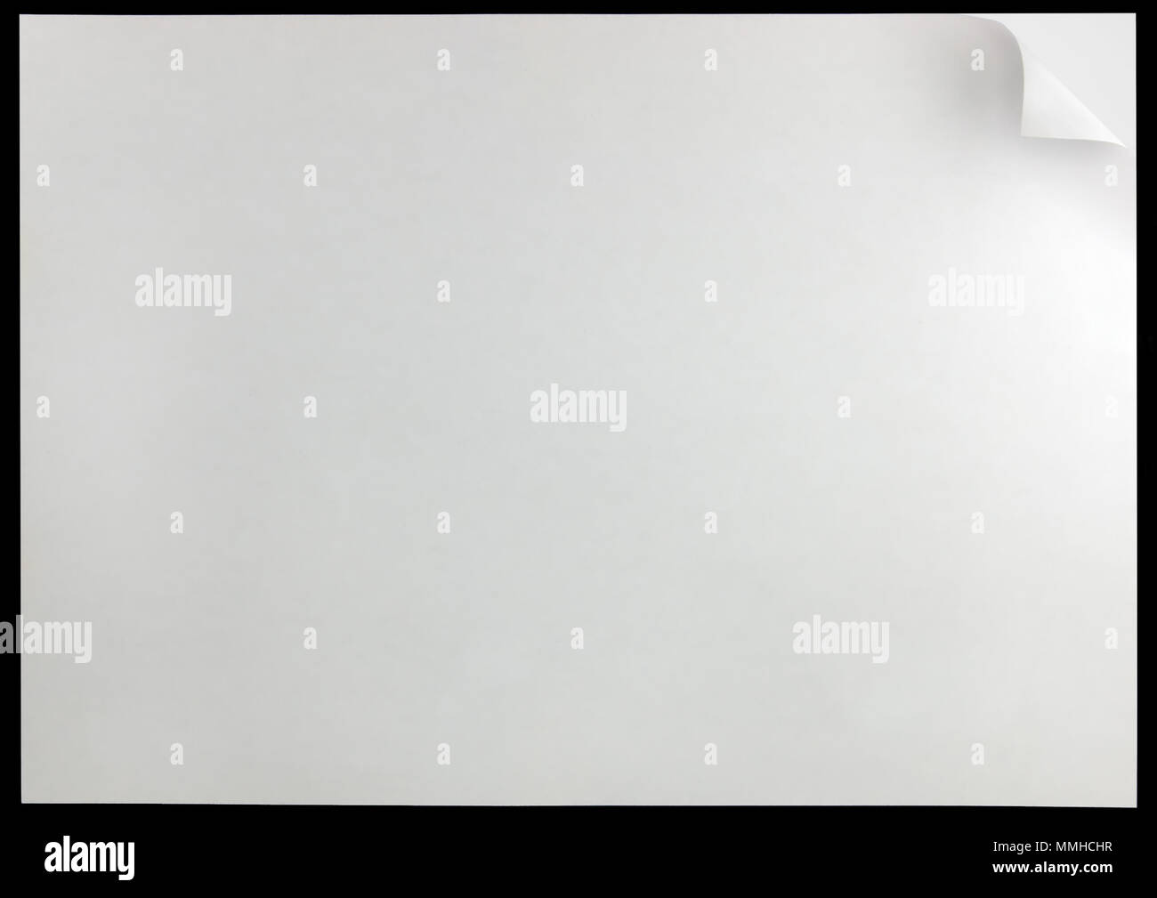 White Page Curl Background Copy Space, Blank Empty Horizontal isolated ...