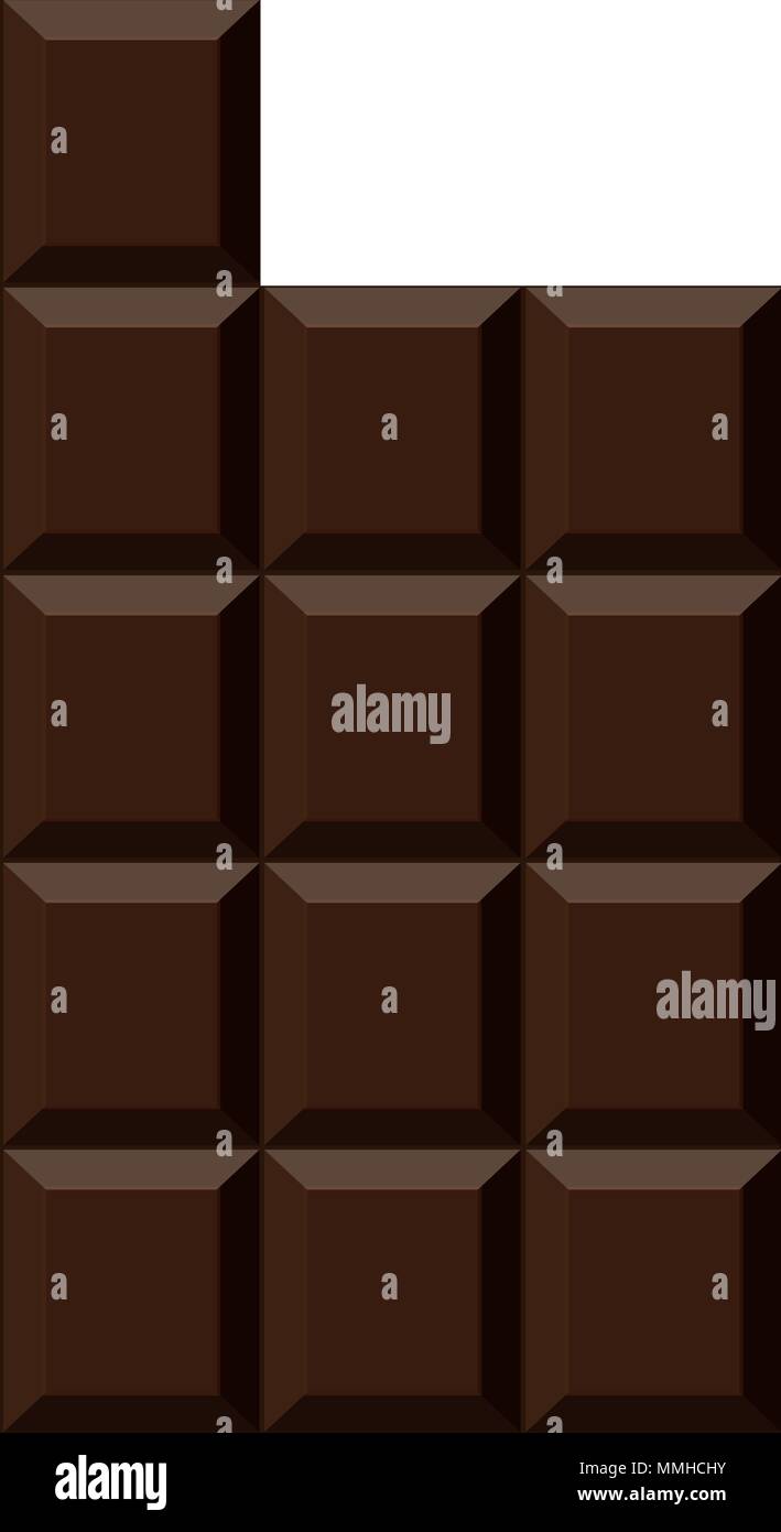 Chocolate bar isolated on white background. Top view. Vector Stock ...