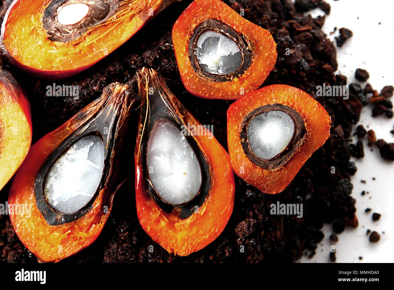 Palm oil as background / Palm oil is an edible vegetable oil derived ...