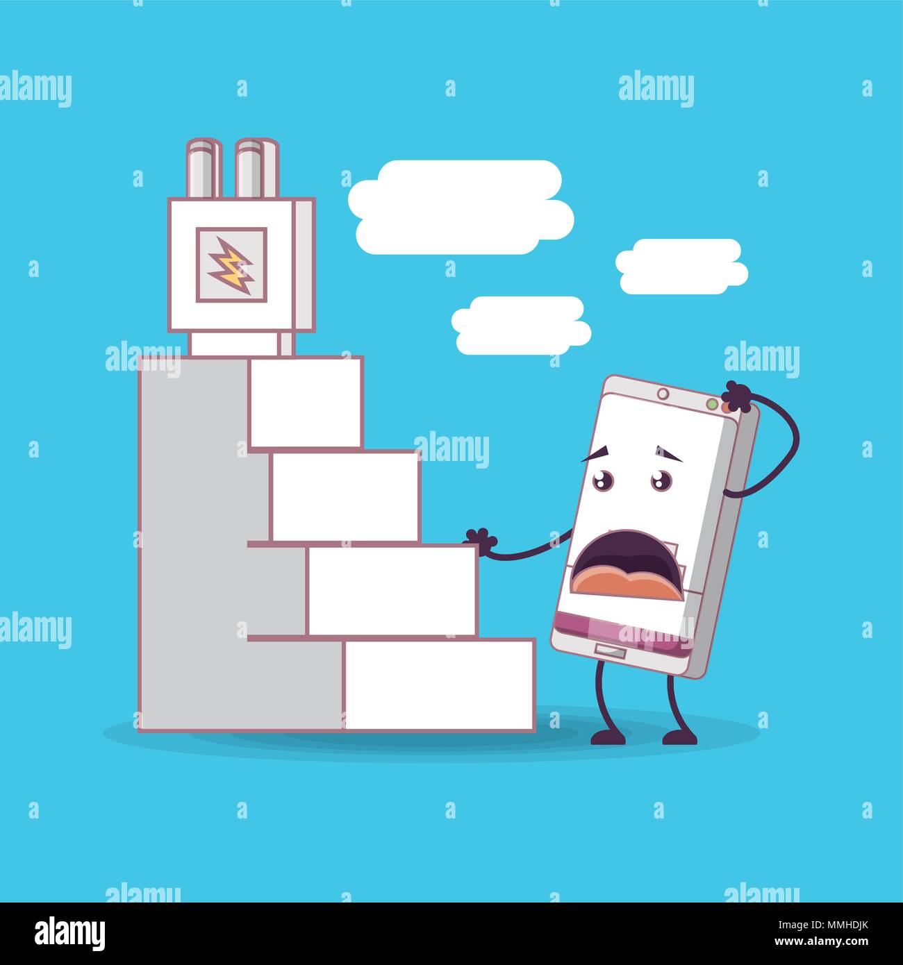 funny smartphone comic character vector illustration design Stock ...