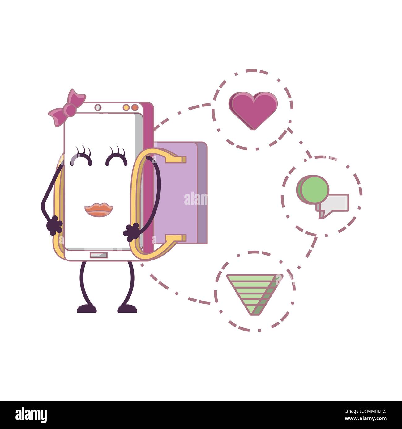 funny smartphone comic character vector illustration design Stock ...