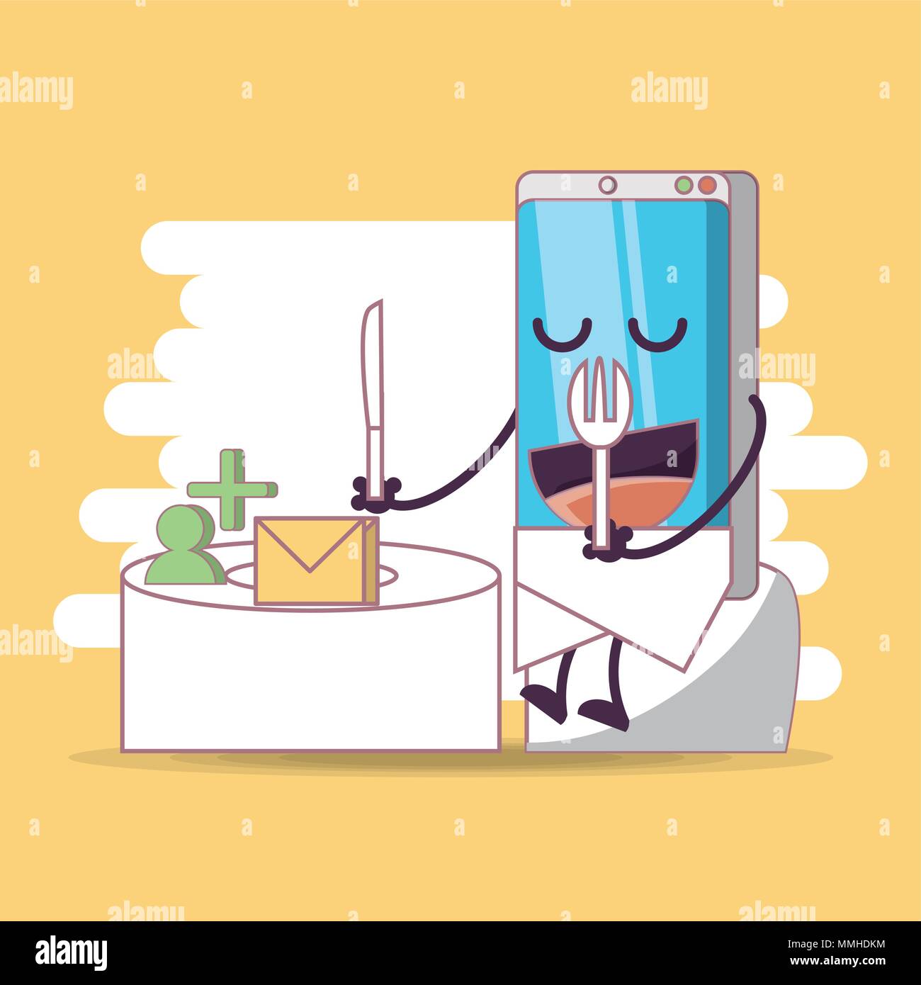 funny smartphone comic character vector illustration design Stock ...