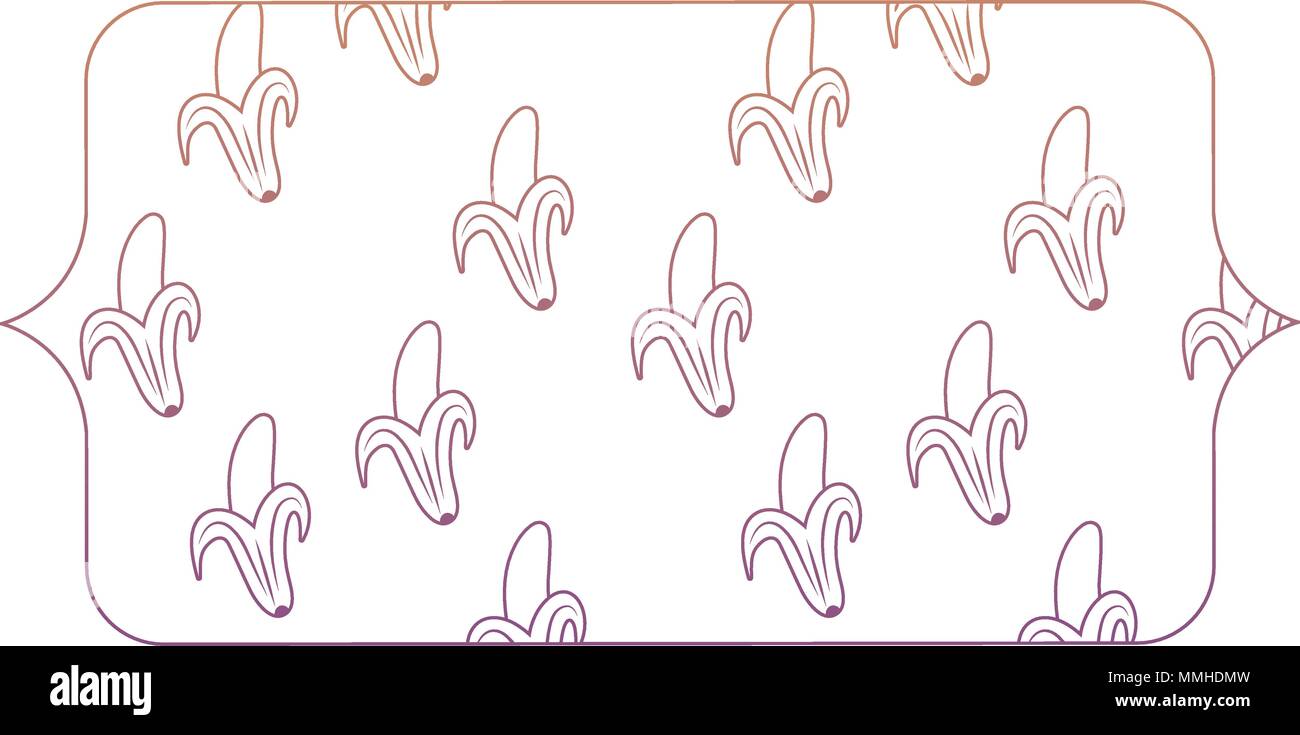 banner with bananas pattern over white background, vector illustration ...